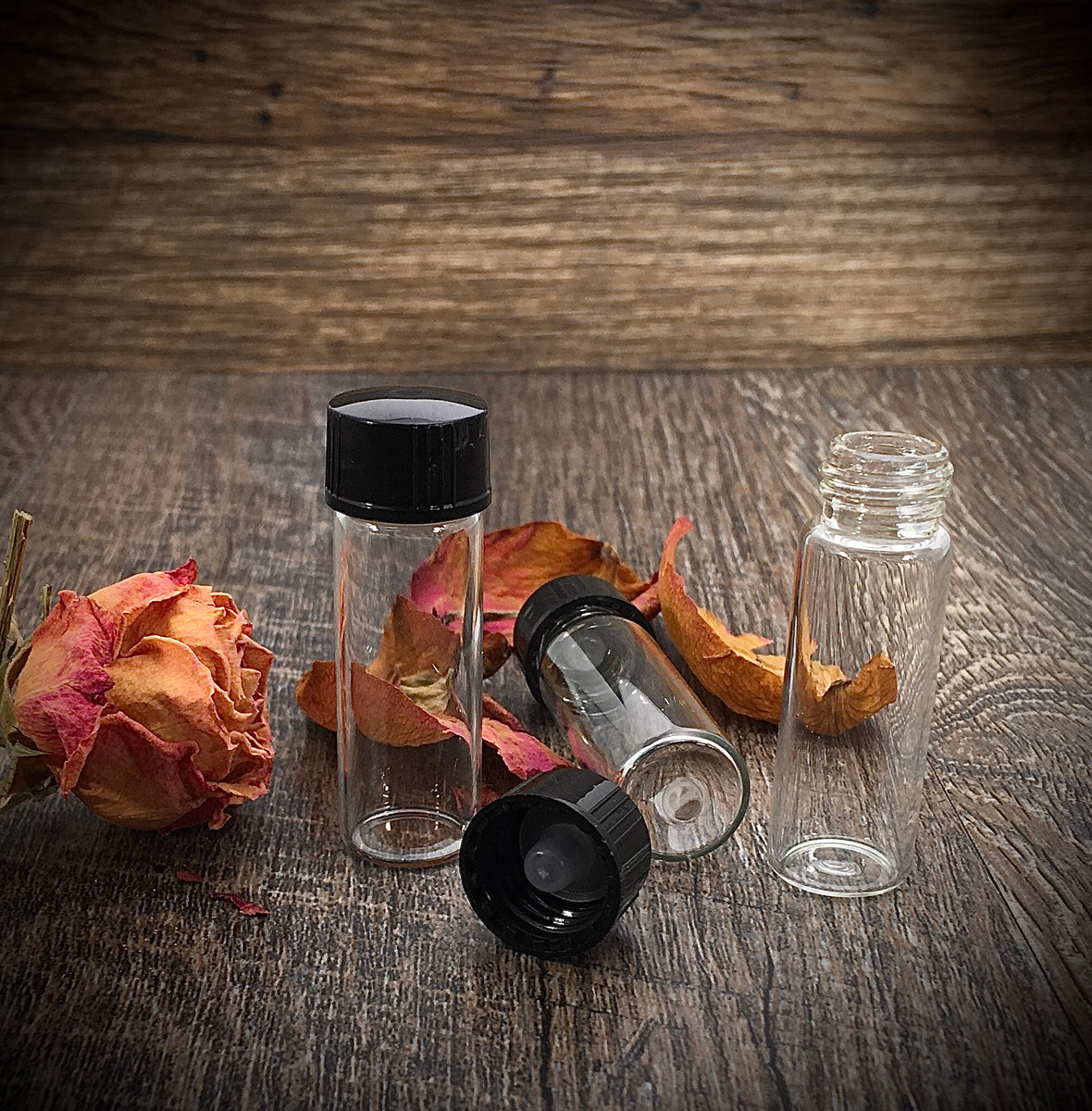 1 Dram Glass Vials with Black Caps | Leak-Proof 3.7ml Sample Jars – The ...